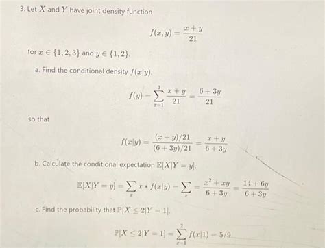 Solved formulas f xy f y f x y Cor X Y σXσYCov X Y Chegg com