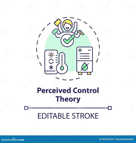 Thin Line Colorful Perceived Control Theory Icon Concept Stock Vector
