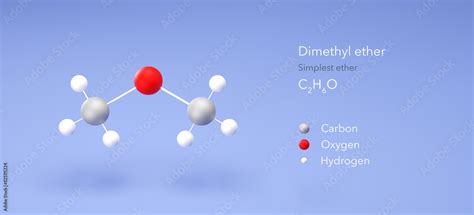 Dimethyl Ether Molecule Molecular Structures Simplest Ether 3d Model Structural Chemical
