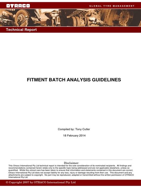 Otraco Web Publications Batch Analysis Guidelines February 2014 Pdf