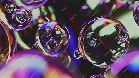 Premium Photo Iridescence In The World Of Digital Bubbles