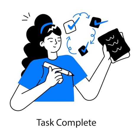 premium vector premium doodle mini illustration of task complete