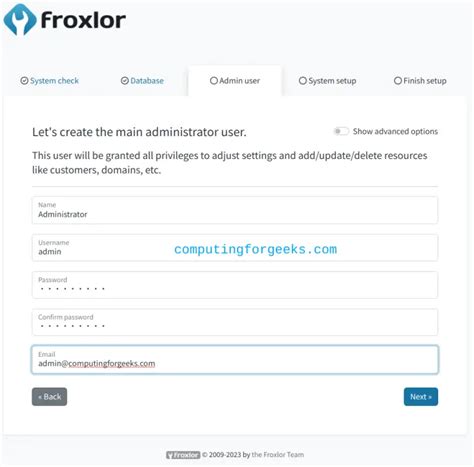 install froxlor server management on debian 12 bookworm