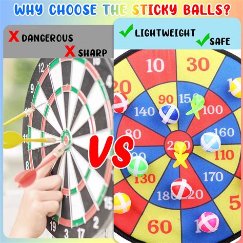 Honoson 120 Pcs Sticky Balls And Plastic Darts Set For Fabric Dart