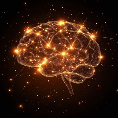 Scientific Depiction Brain Nervous System Showcasing Glowing Neuron Pathways Subtle Electrical