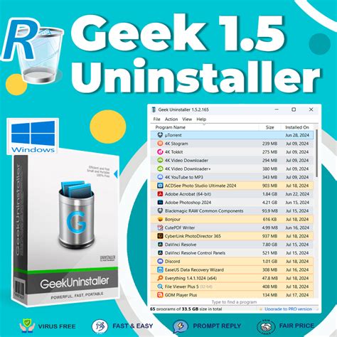 Geek Uninstaller 1 5 2024 Free Ware Uninstall Apps Quickly And Find Leftover Files Shopee