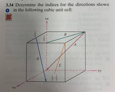 Solved 3 34 Determine The Indices For The Directions Shown