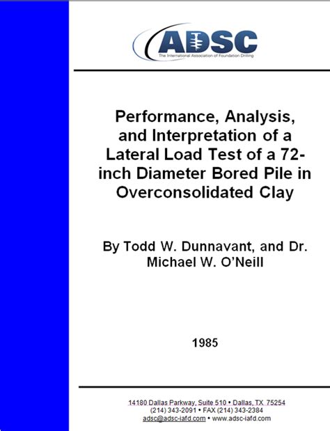 Performance Analysis And Interpretation Of A Lateral Load Test Of A 72 Diameter Bored Pile In