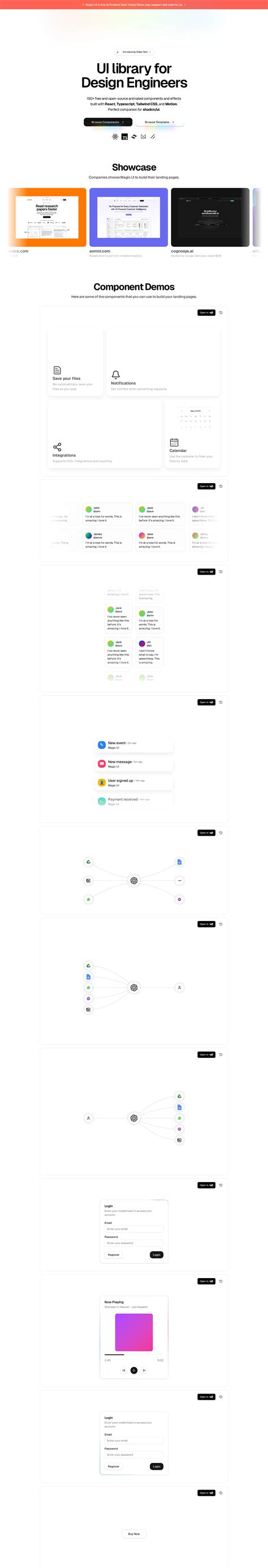 Magic Ui Open Source React Ui Component Library