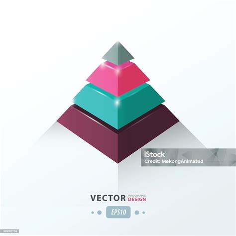 3 D 피라미드형 비즈니스 인포그래픽 회색 핑크 퍼플 블루 컬러 0명에 대한 스톡 벡터 아트 및 기타 이미지 0명 계단 교육 Istock