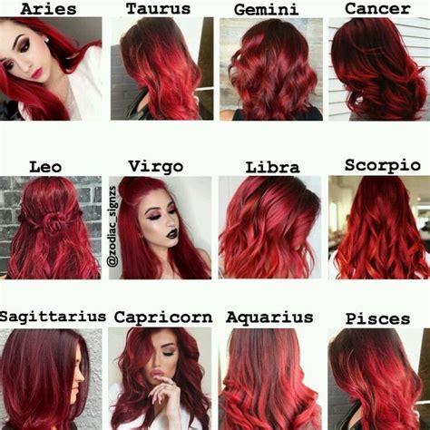 Star Sign Red Hair Hairstyles Zodiac Signs Hairstyle Zodiac Hair Styles