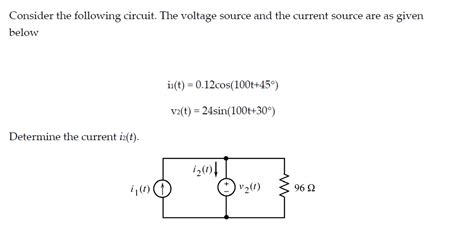 Solved Consider The Following Circuit The Voltage Source Chegg