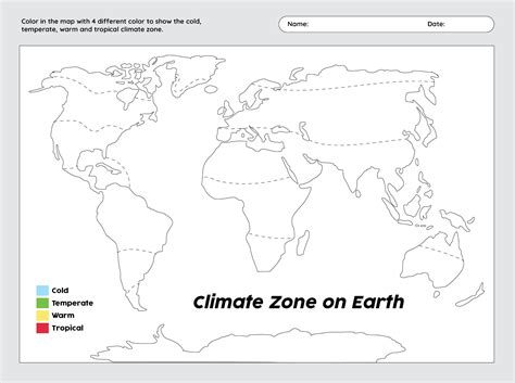 Blank Printable Climate Zone Map