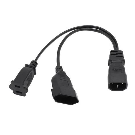 Mxzzand Câble Dalimentation Répartiteur Y Iec320 C14 Mâle Vers 1 15r Femelle Eu4 0mm