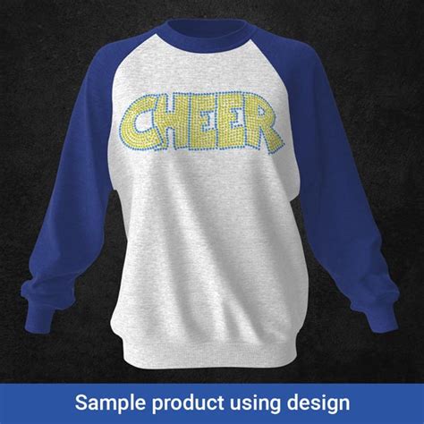 Cheer Bubble Word Rhinestone Design Instant Download
