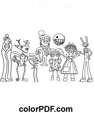 The Amazing Digital Circus Coloring Pages And Books In PDF Circo