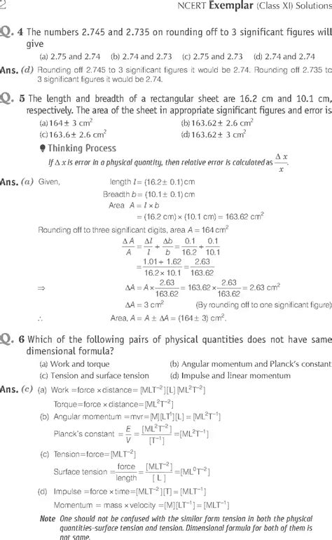 Class 11 Physics Exemplar Units And Measurements Solution