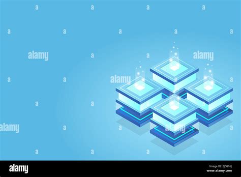 Server Room Isometric Cloud Storage Data Data Center Big Data Processing And Computing