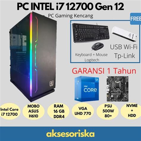 Jual Paket Cpu Komputer Pc Rakitan Gaming Intel Core I Gen