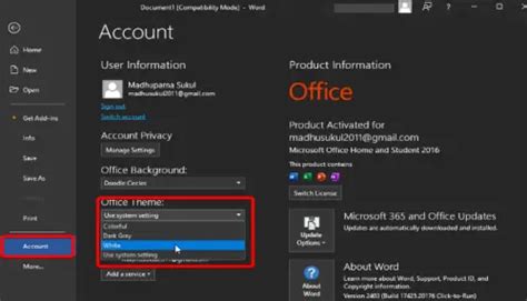 How To Change Word Background Color From Black To White In Dark Mode