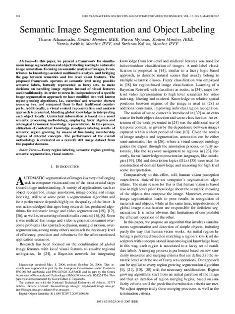 pdf semantic image segmentation and object labeling