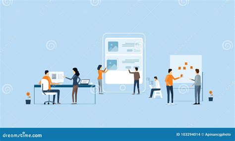 Mobile Application Development And Design Process Concept Stock Vector Illustration Of