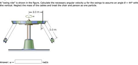 a swing ride is shown in the figure calculate the necessary angular