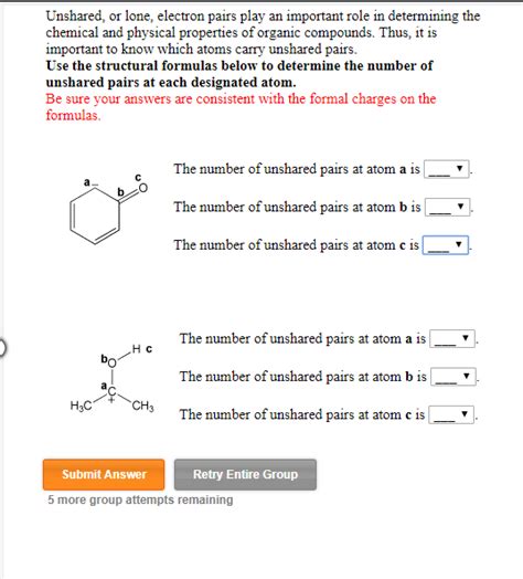 Solved Unshared Or Lone Electron Pairs Play An Important