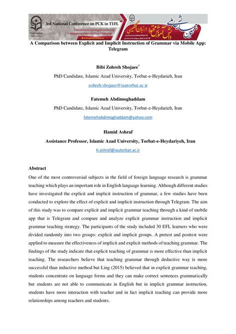 pdf a comparison between explicit and implicit instruction of grammar