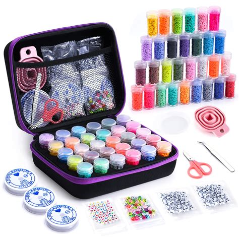 7500 Clay Beads For Bracelet Making 30 Colors Flat Round Polymer Clay Beads 6mm Spaced Beads