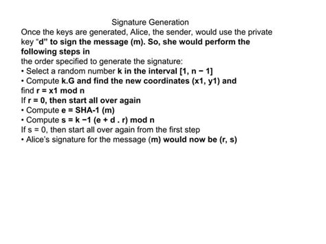 Elliptic Curve Digital Signature Algorithm Ecdsa Ppt