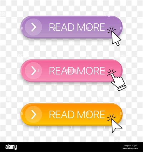Read More Button Icon Collection With Different Clicking Hand Cursor