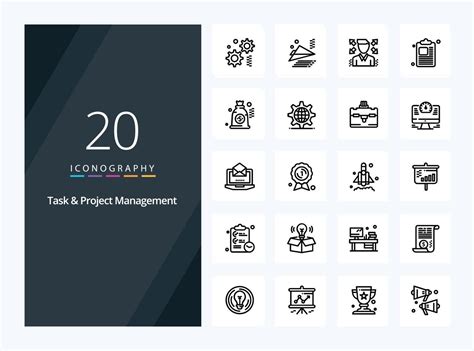 20 Task And Project Management Outline Icon For Presentation 18618195
