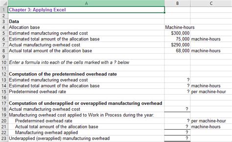 Solved A 1 Chapter 3 Applying Excel 3 Data 4 Allocation