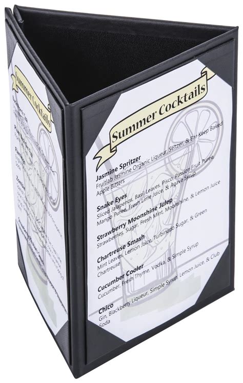 5” X 7” 3 Sided Table Tent Multi Panel Menu Sign Ships Flat