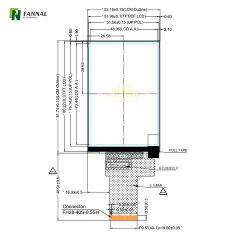 fn0350d019b 3 5 inch tft display 320x480 ips lcd 40pins mcu industrial lcd screen 600cd m²