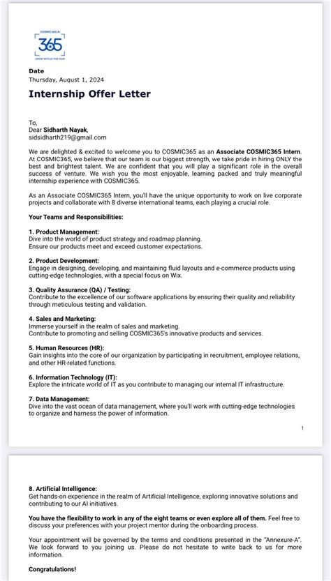 sidharth nayak on linkedin machinelearning internship cosmic365 ai