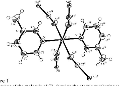 Figure 1 From The Two Dimensional Coordination Polymer Poly[[bis 3 Methylpyridine Cadmium Ii