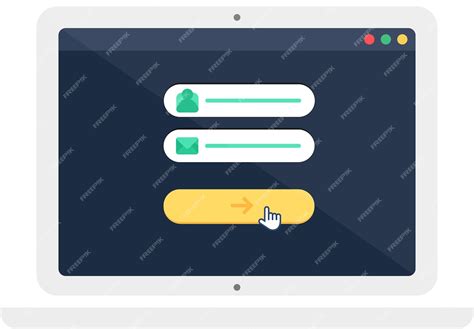 Premium Vector Email Authorization Page Entering Login And Password Website On Portable Laptop