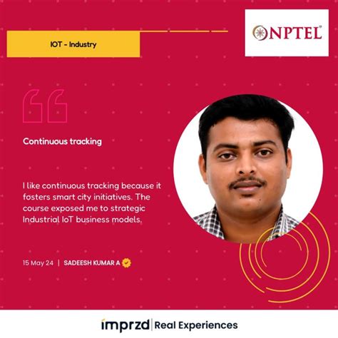 Sadeesh Kumar Arumugam On Linkedin Nptel