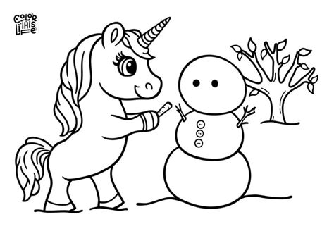 Christmas Unicorn Coloring Pages Free Printable