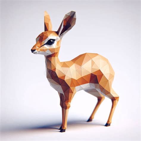 Bajo Estilo De Polígono Ilustraciones De Gnu Animal Sobre Fondo Blanco Stock de ilustración