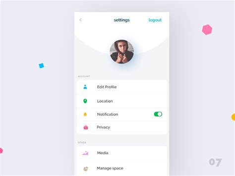 Settings Daily UI App Design Profile Profile App Ecommerce App