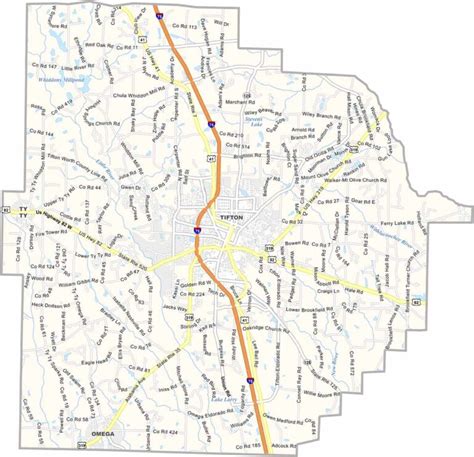 Tift County Map Georgia Us County Maps