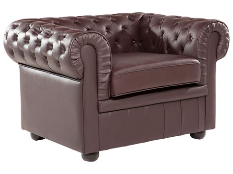 Leather Armchair Brown Chesterfield Uk