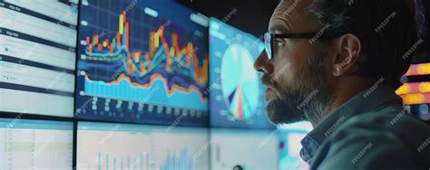 premium photo a data analyst visualizing key metrics on an interactive screen optimizing