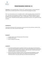Proofreading Exercise 2docx Proofreading Exercise 2 Instructions