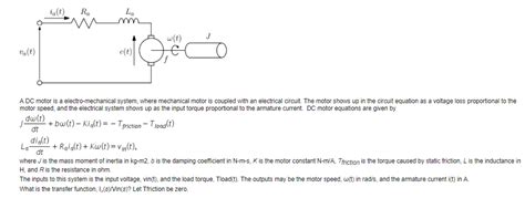 Solved A DC Motor Is A Electro Mechanical System Where Chegg
