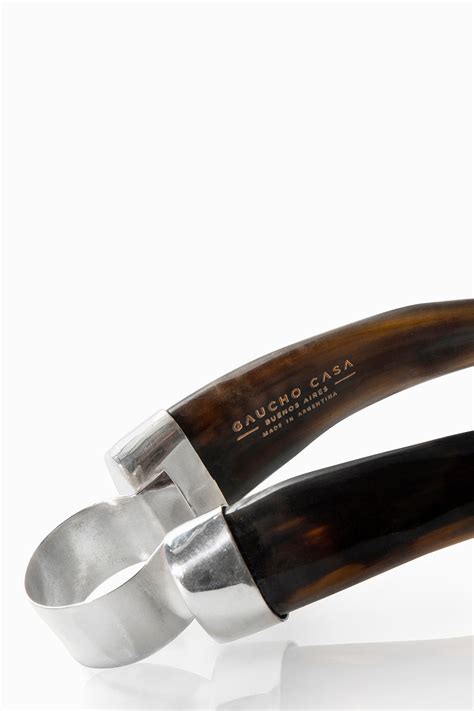 Palpala Ice Tong Brown Horn Polished Silver Gaucho Buenos Aires