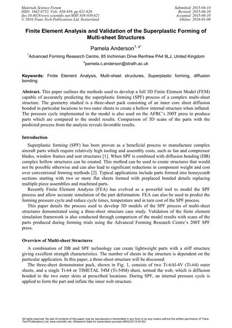Finite Element Analysis And Validation Of The Superplastic Forming Of